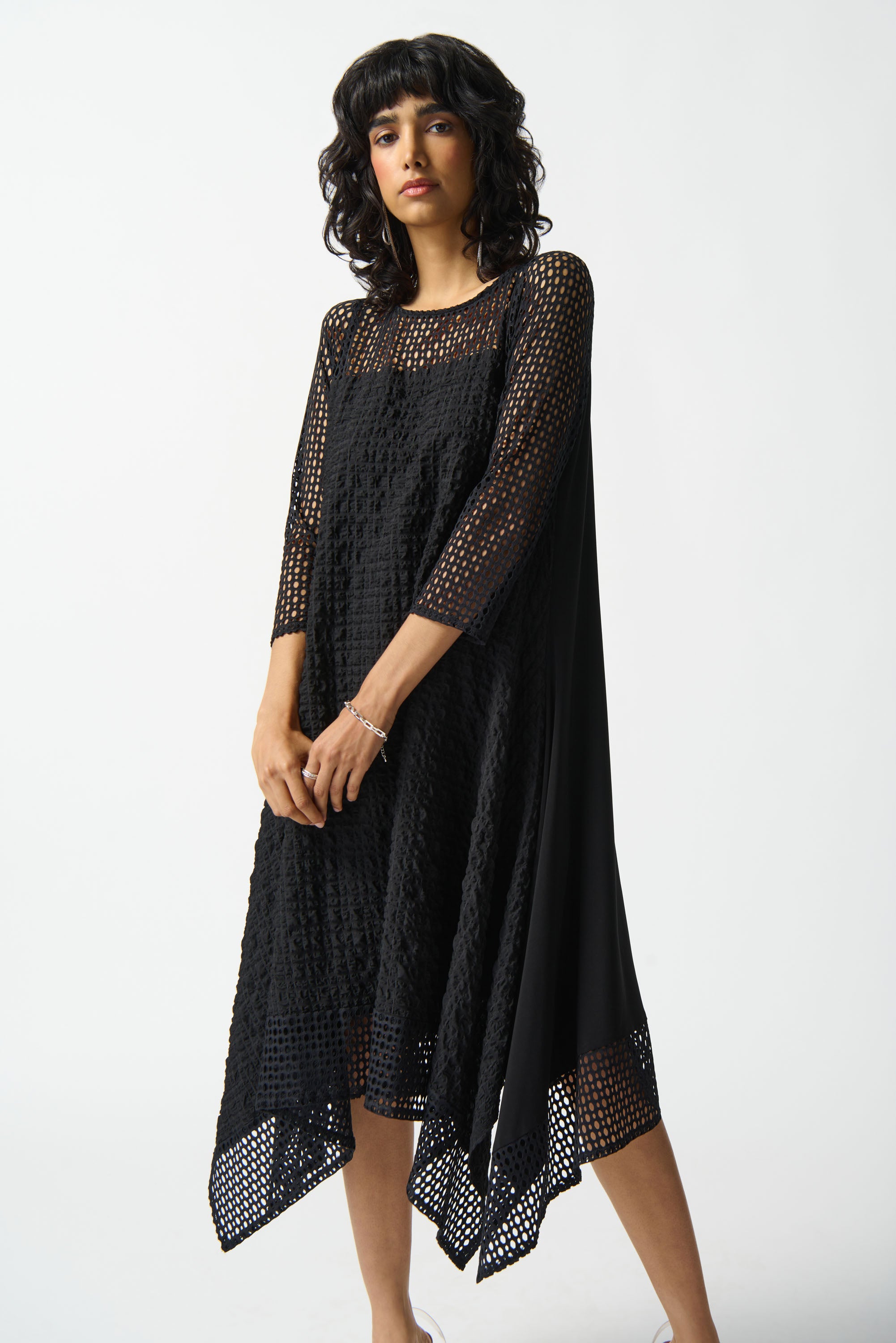 Silky Knit and Seersucker Handkerchief Dress Style 242117 – Dream Pants