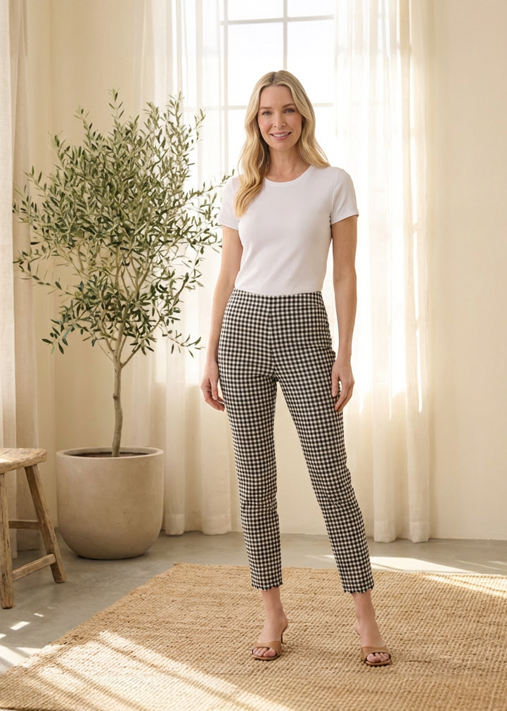 Gingham Scallop Hem 25” Thinny Crop – Dream Pants